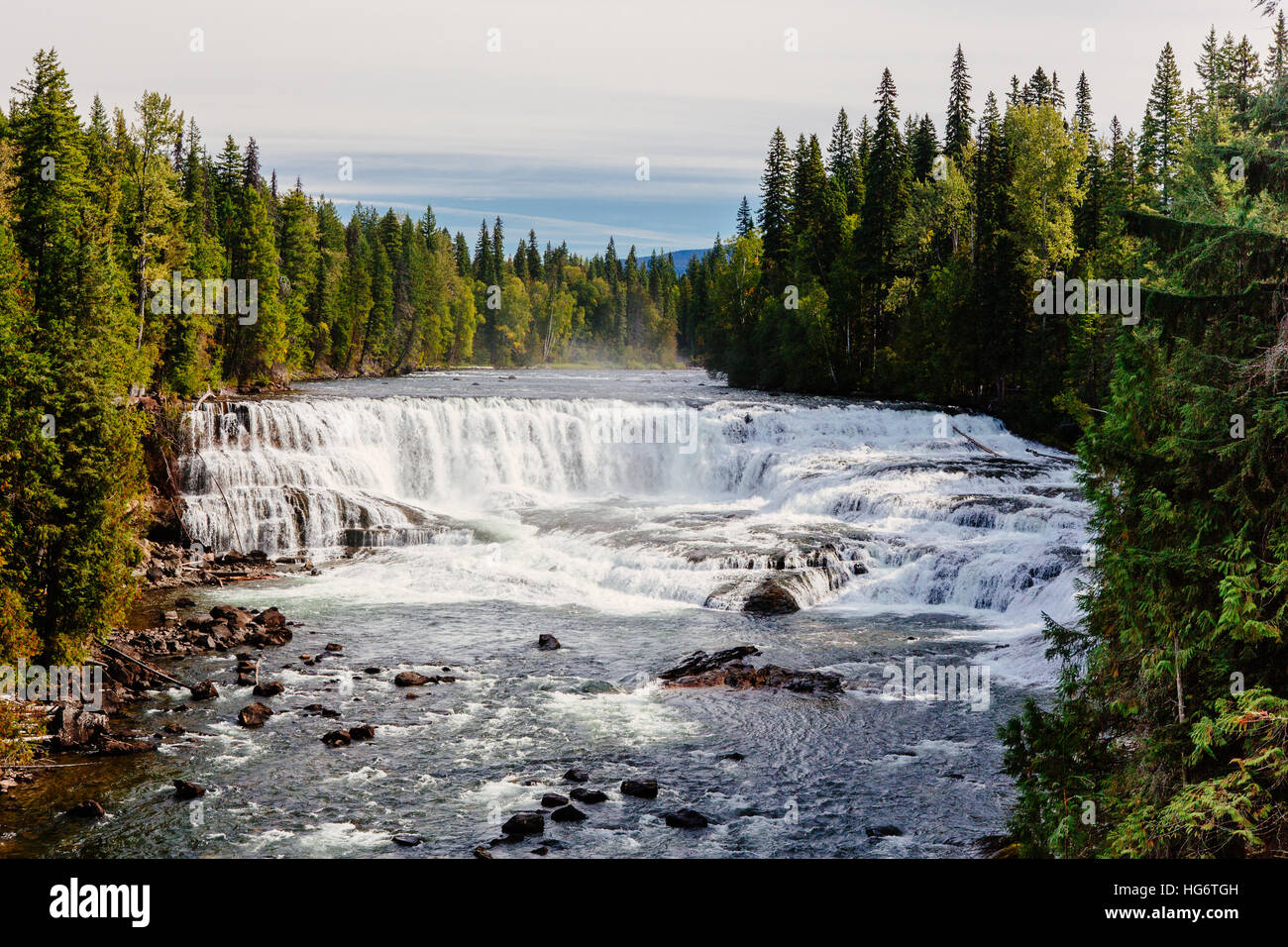 Dawson Falls is one of seven waterfalls on the Murtle River in Wells ...
