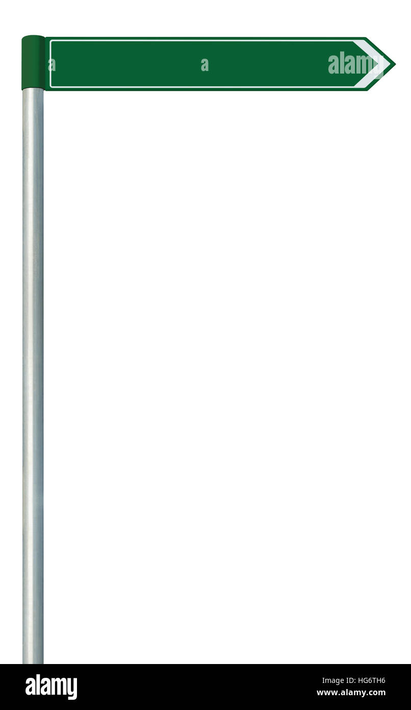 Right road route direction pointer this way sign, green isolated ...