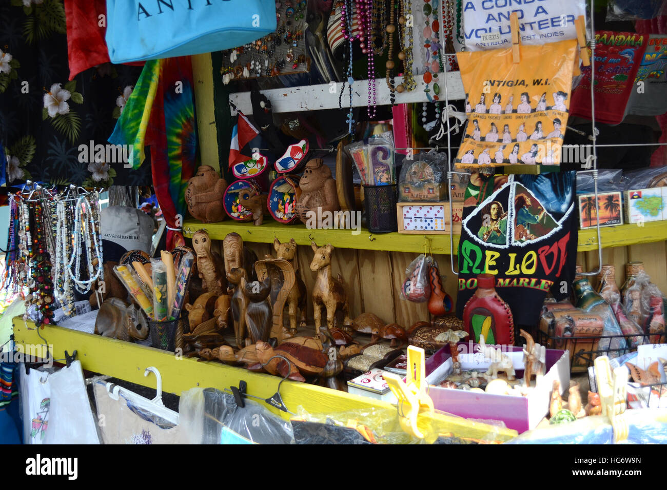 Souvenir Stand, St. Johns, Antigua Stock Photo - Alamy