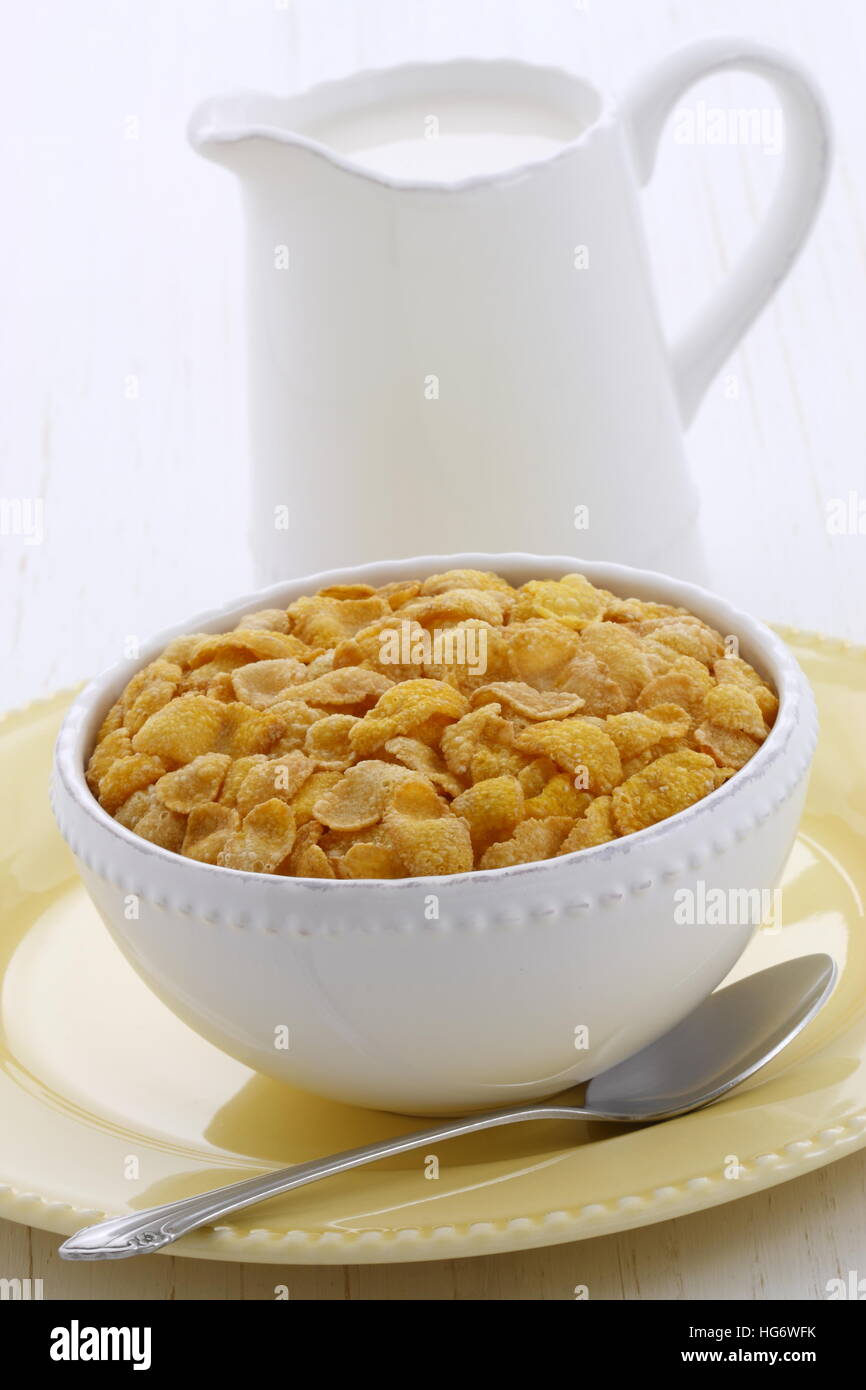 delicious and healthy corn flakes,made with fresh corn seeds Stock ...