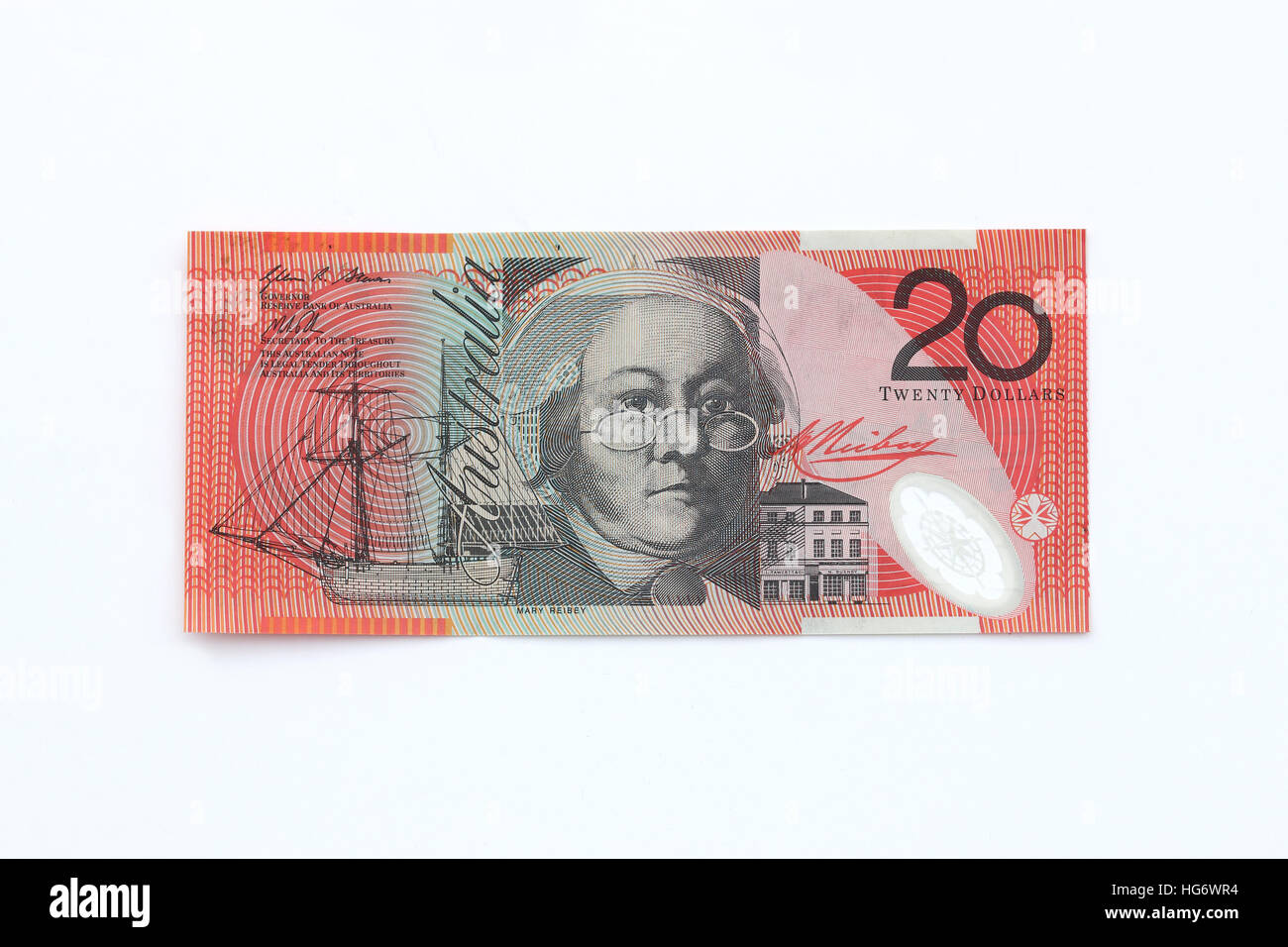 $20 Australian dollar bank note isolated against white background Stock ...