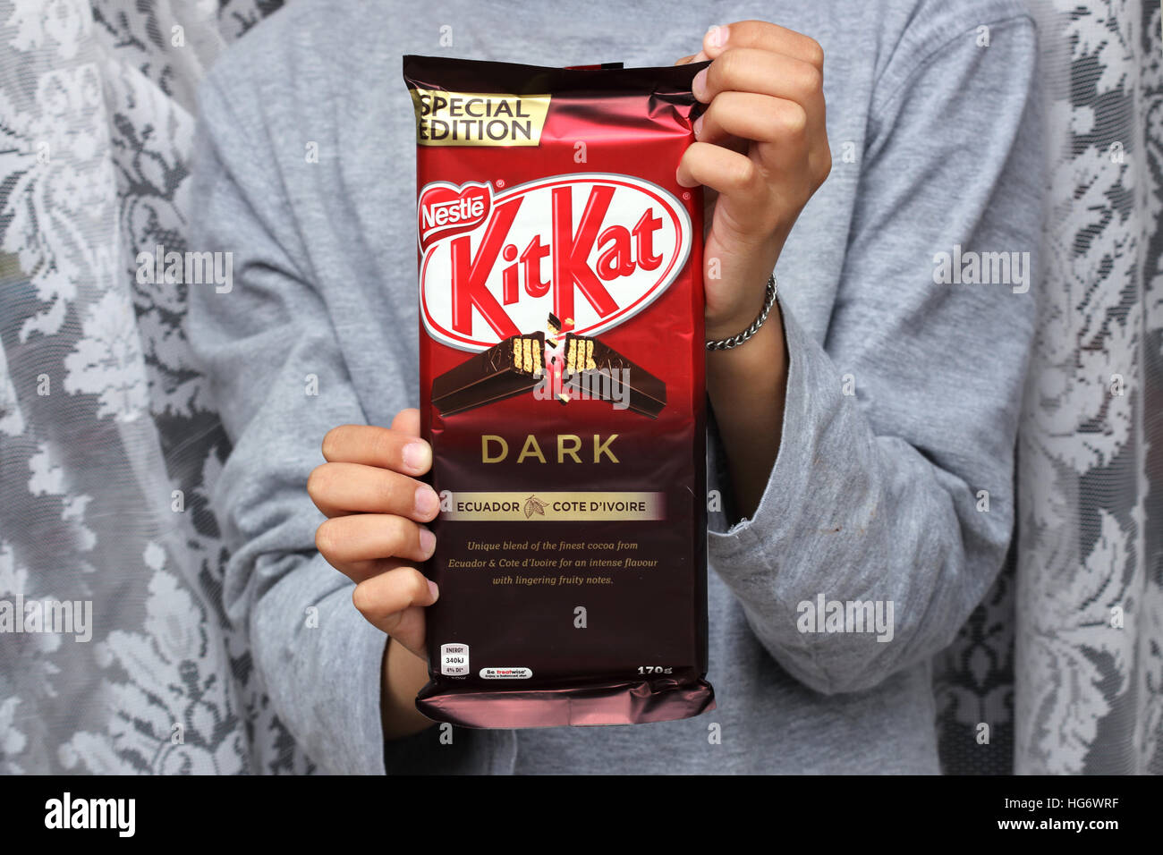 Close up Australian Kit Kat chocolate bar on white background Stock ...