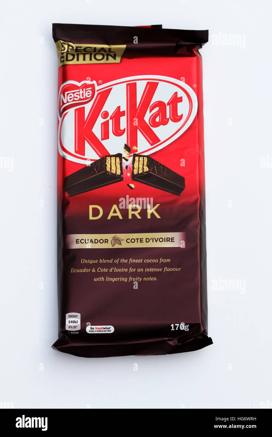 Close up Australian Kit Kat chocolate bar on white background Stock ...