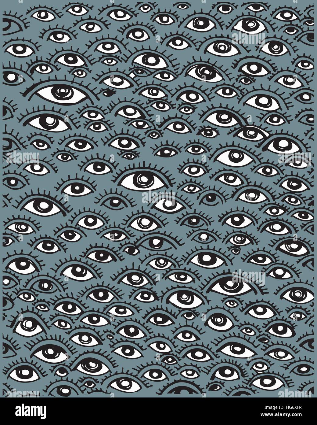 Hand drawn vector illustration or drawing of a human eyes pattern Stock ...
