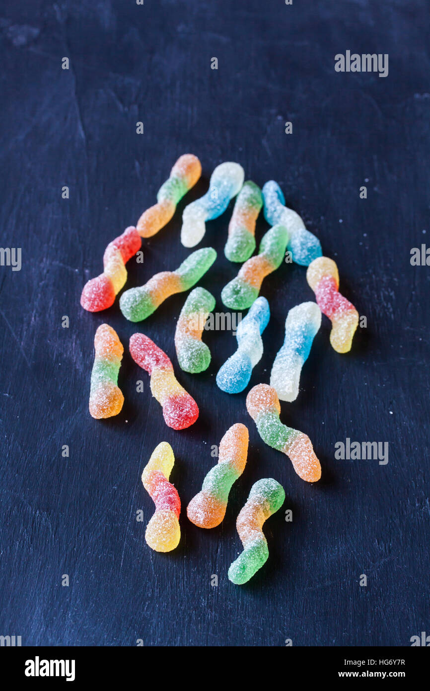 sour jelly worm candies Stock Photo - Alamy