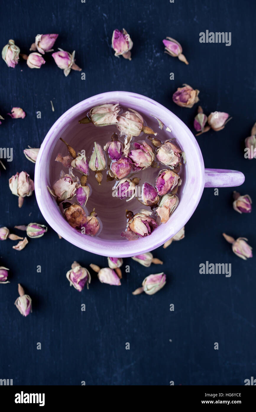dried rose buds tea Stock Photo - Alamy