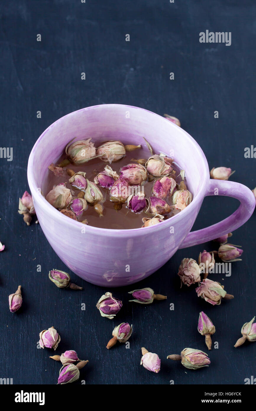 dried rose buds tea Stock Photo - Alamy