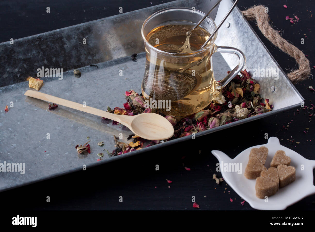 Assorted herbal tea ,love tea Stock Photo - Alamy