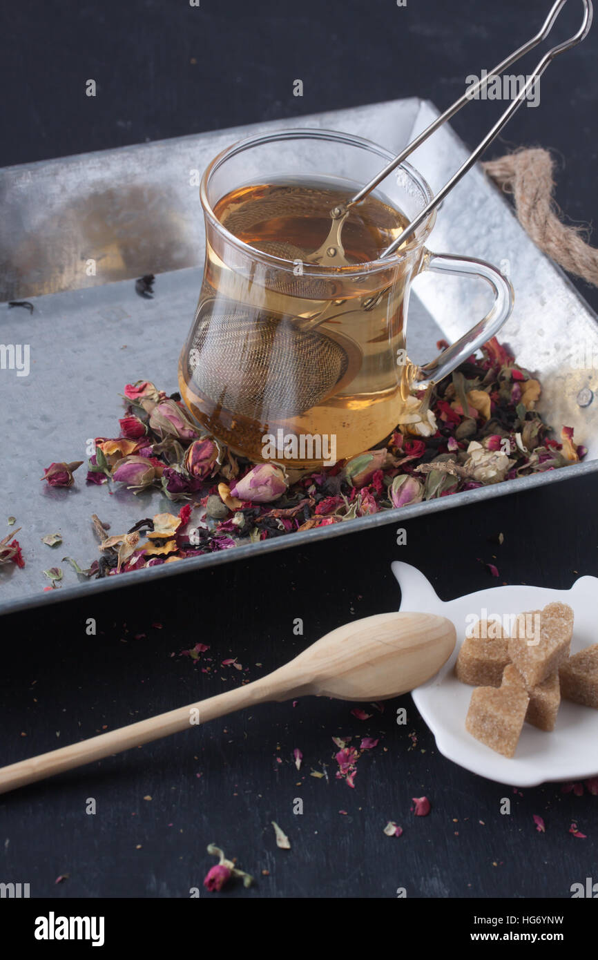 Assorted herbal tea ,love tea Stock Photo - Alamy