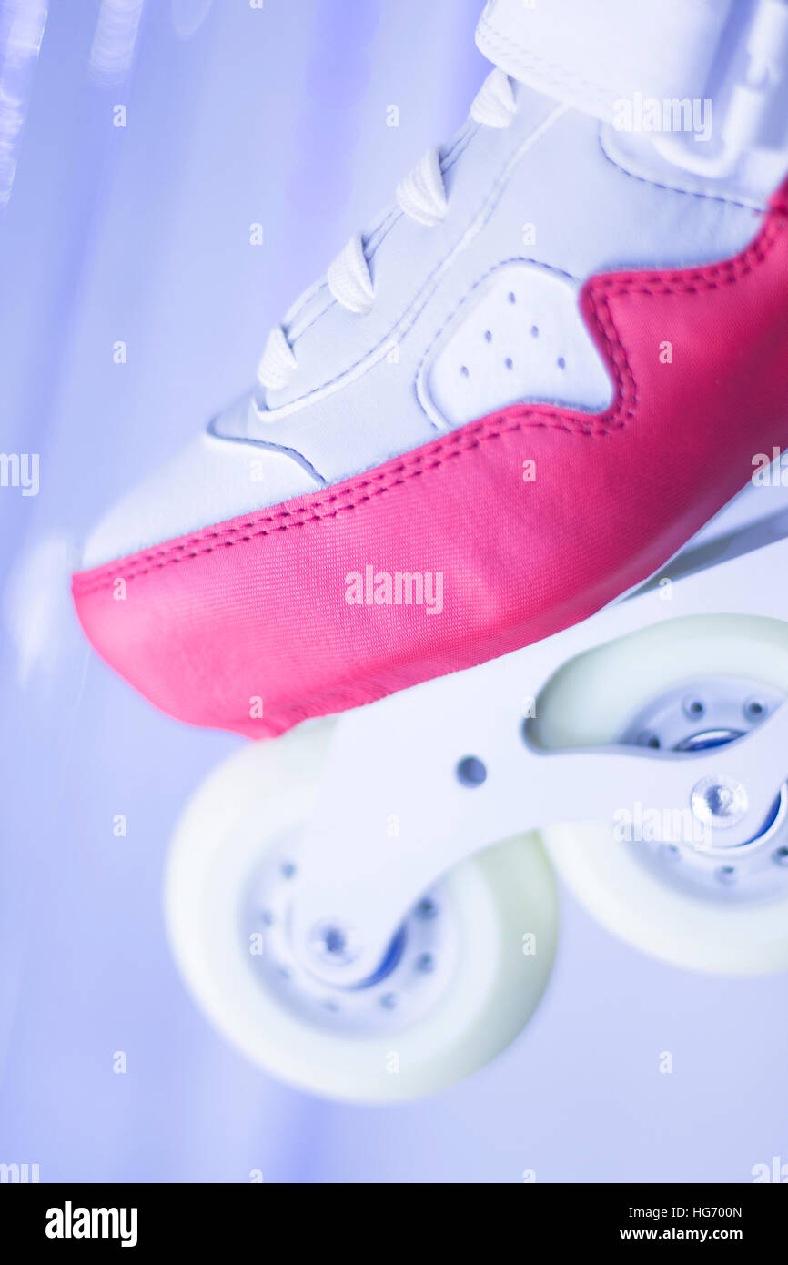 Freestyle girls pink inline skates boots and wheels in retail store ...