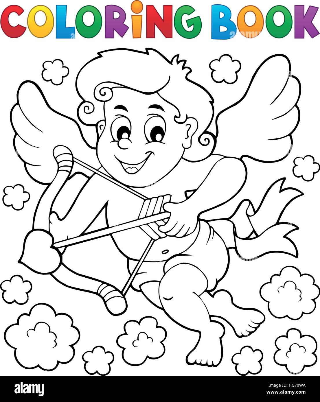 Coloring book with Cupid 5 - eps10 vector illustration Stock Vector ...