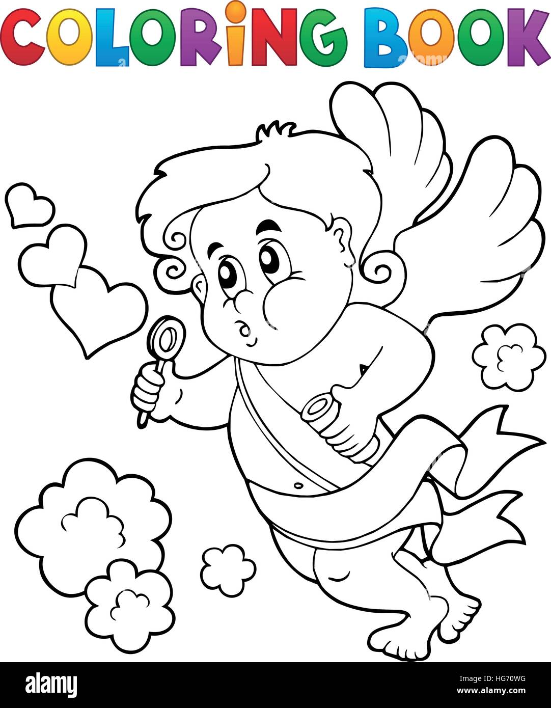 Coloring book with Cupid 8 - eps10 vector illustration Stock Vector ...