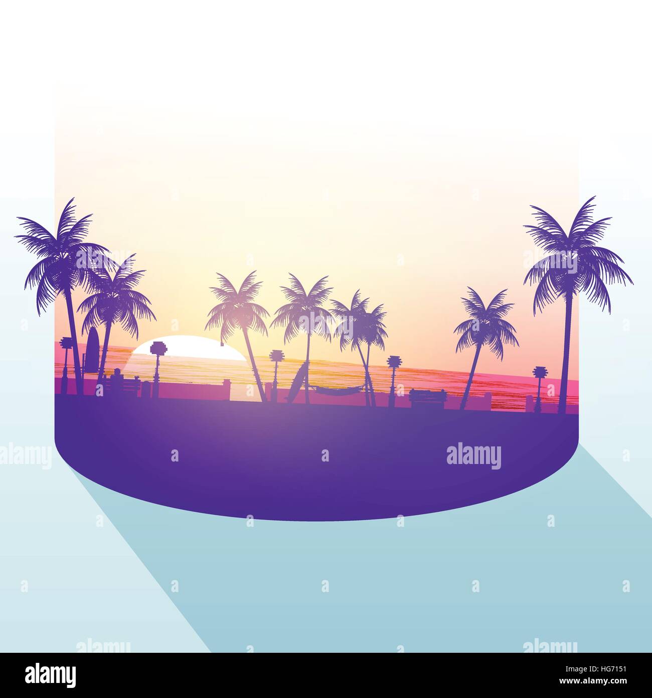 Palm trees and walkway Stock Vector Images - Alamy