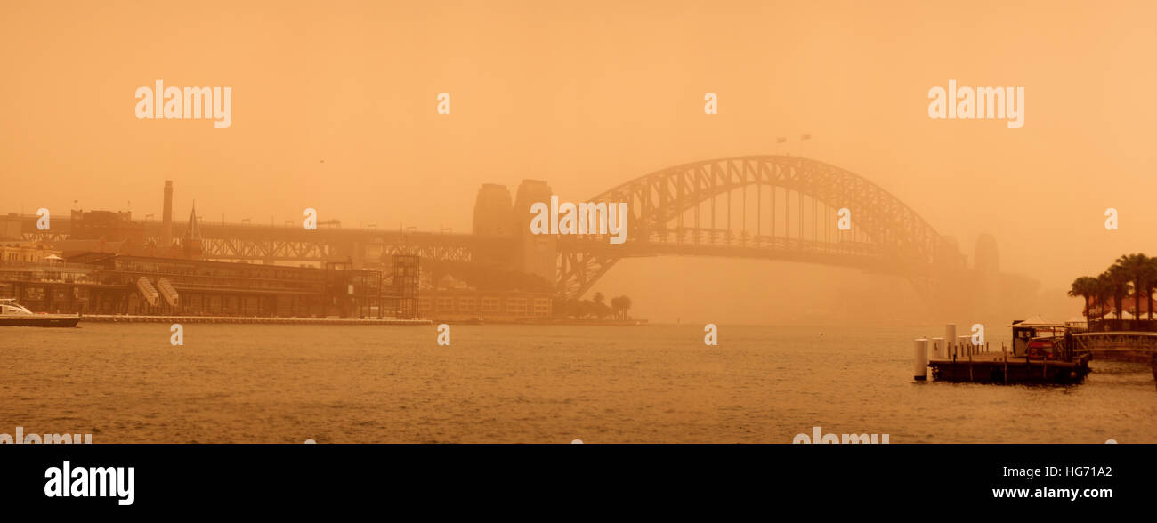 Sandstorm cover Sydney city Stock Photo - Alamy