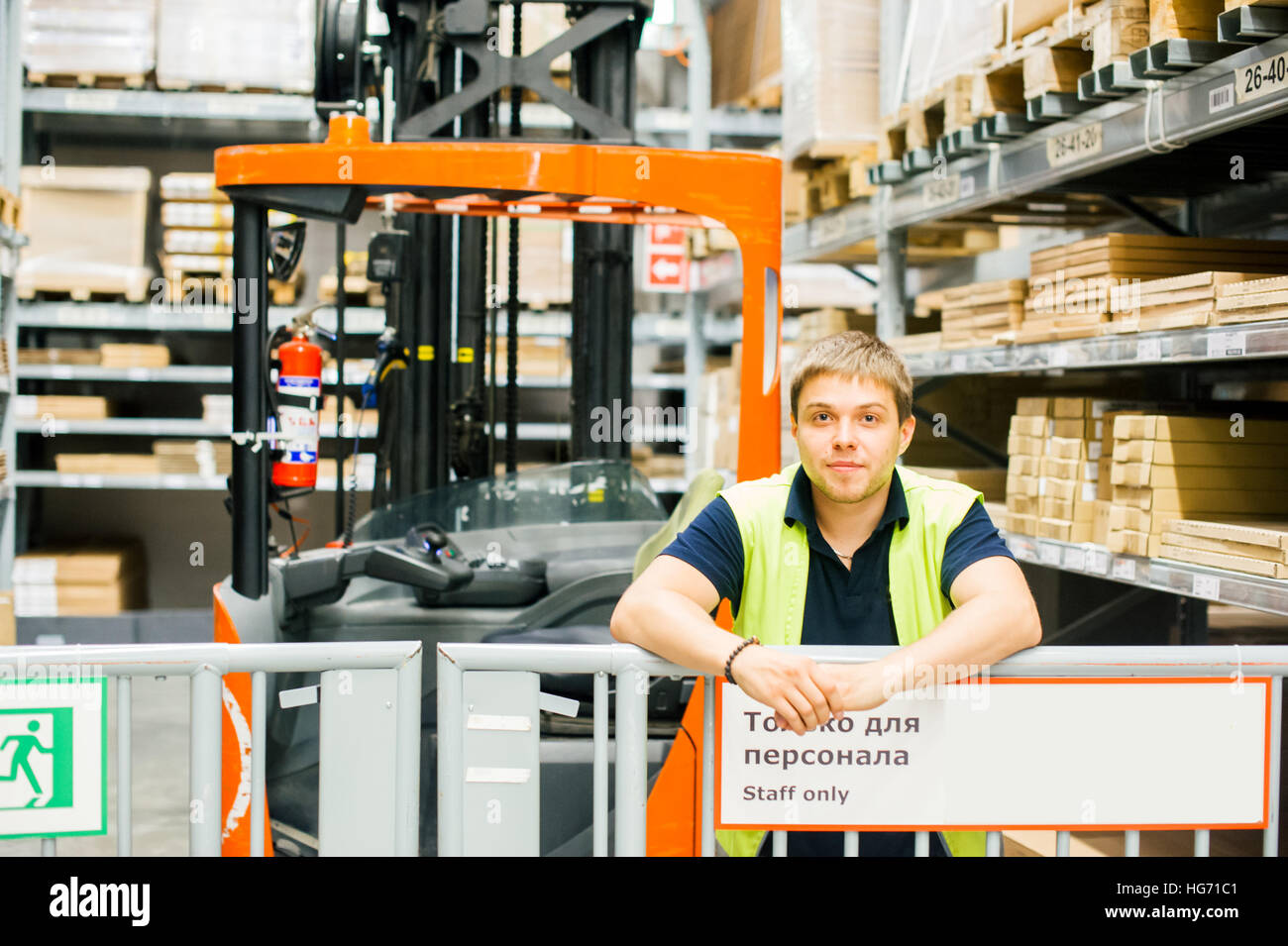 Forklift reachtruck hi-res stock photography and images - Alamy