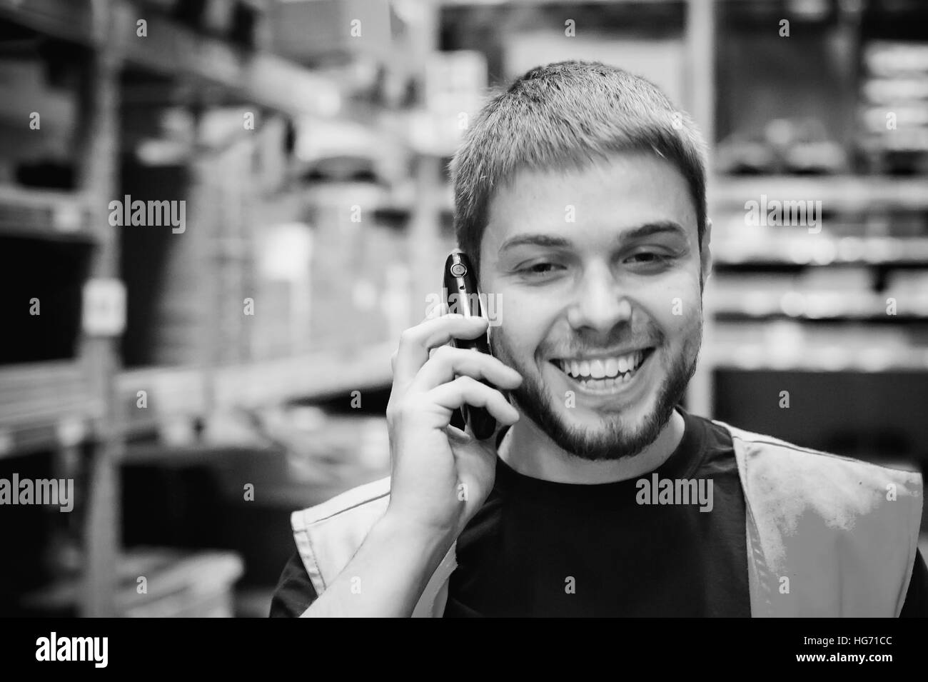 Employee smartphone Black and White Stock Photos & Images - Alamy