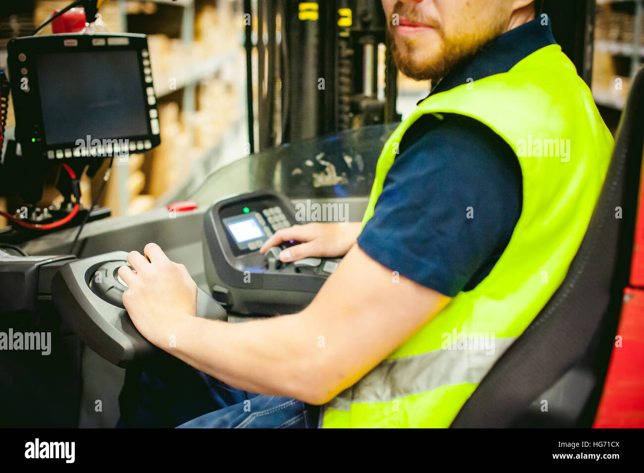 Forklift reachtruck hi-res stock photography and images - Alamy