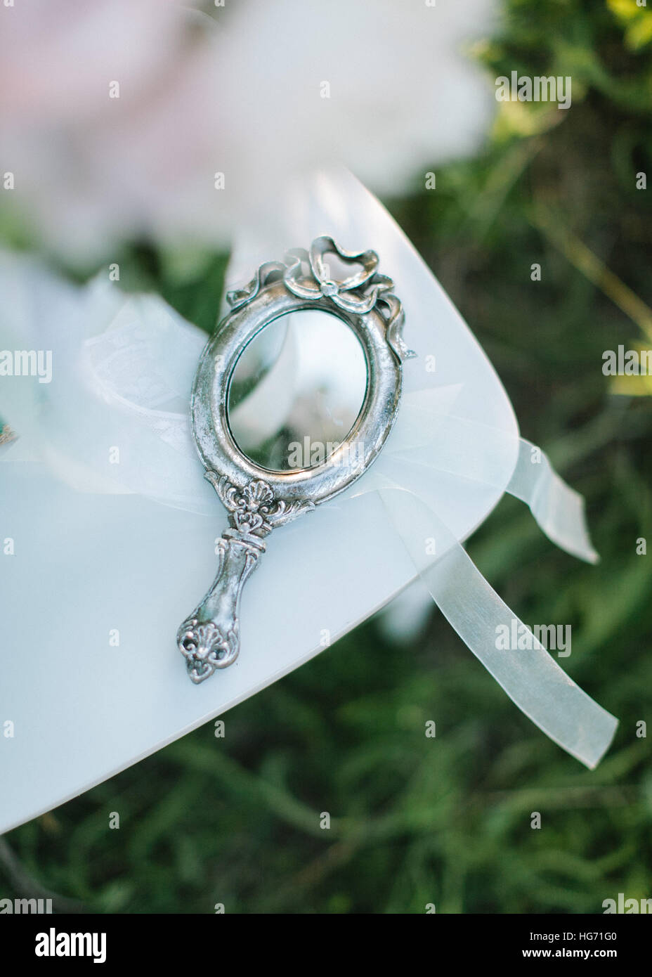 Hand mirror antique silver hi-res stock photography and images - Alamy