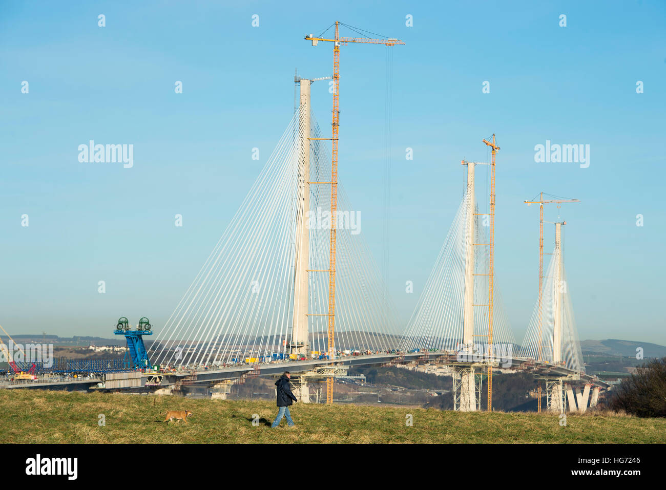 The Queensferry Crossing under construction. The new bridge will carry ...