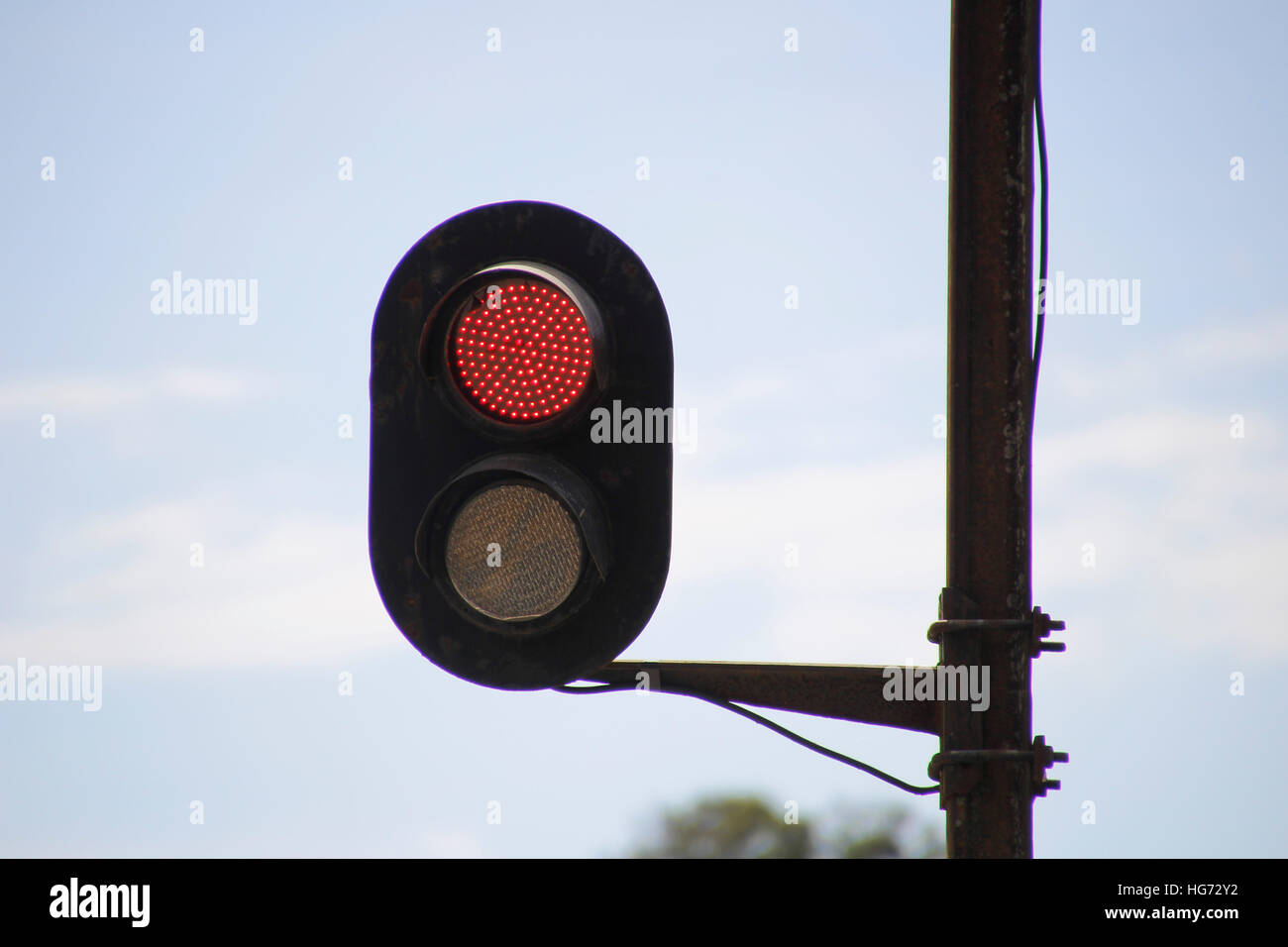 Transit signal with light Stock Photo - Alamy