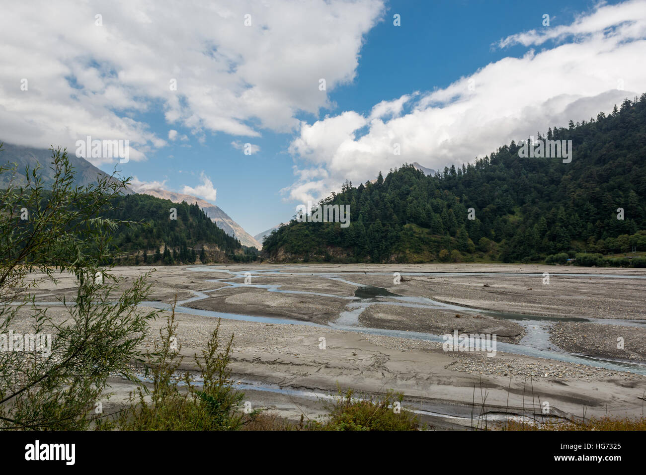 Landscape of river bed with individual streams Stock Photo - Alamy