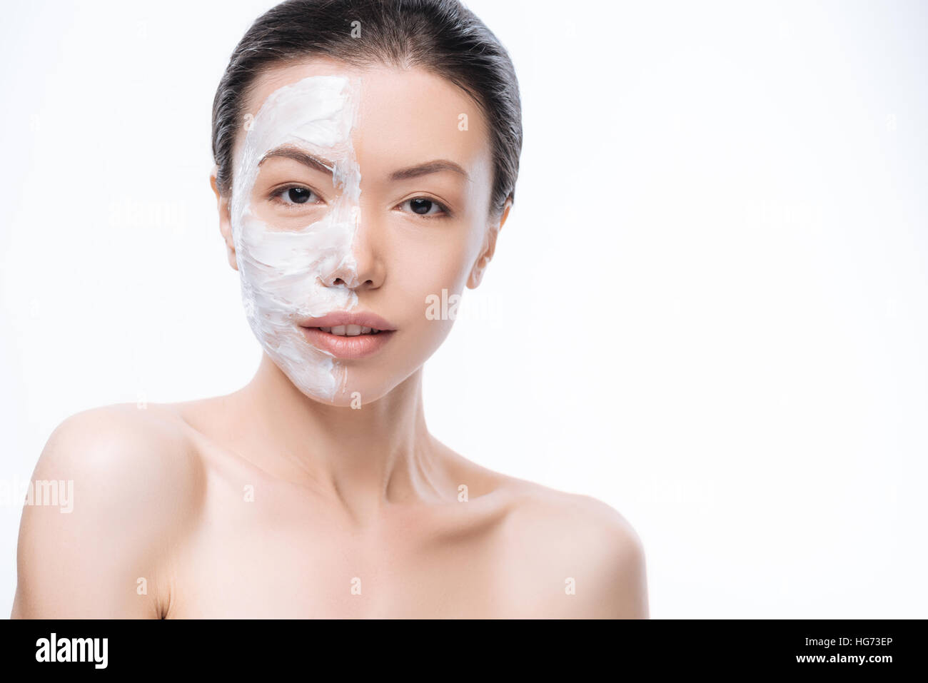 Woman cream face alone hi-res stock photography and images - Alamy