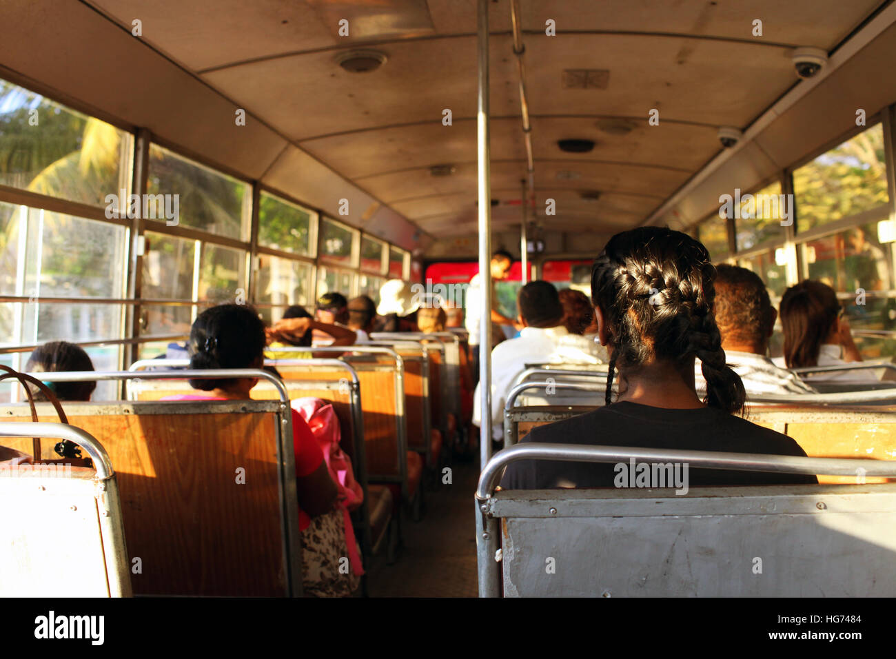 Commuters on bus Stock Photo - Alamy