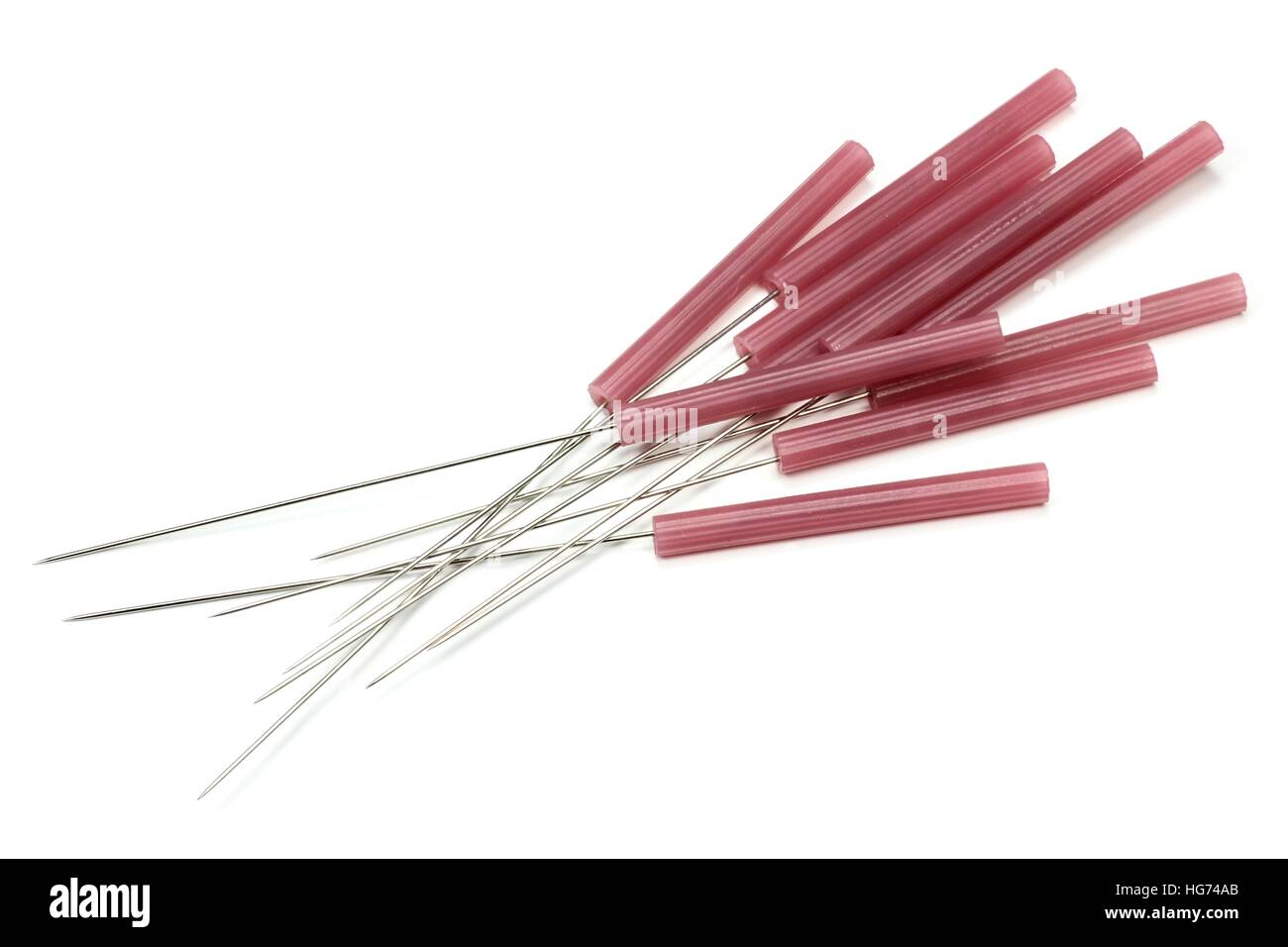 group of Acupuncture needles on white background Stock Photo - Alamy