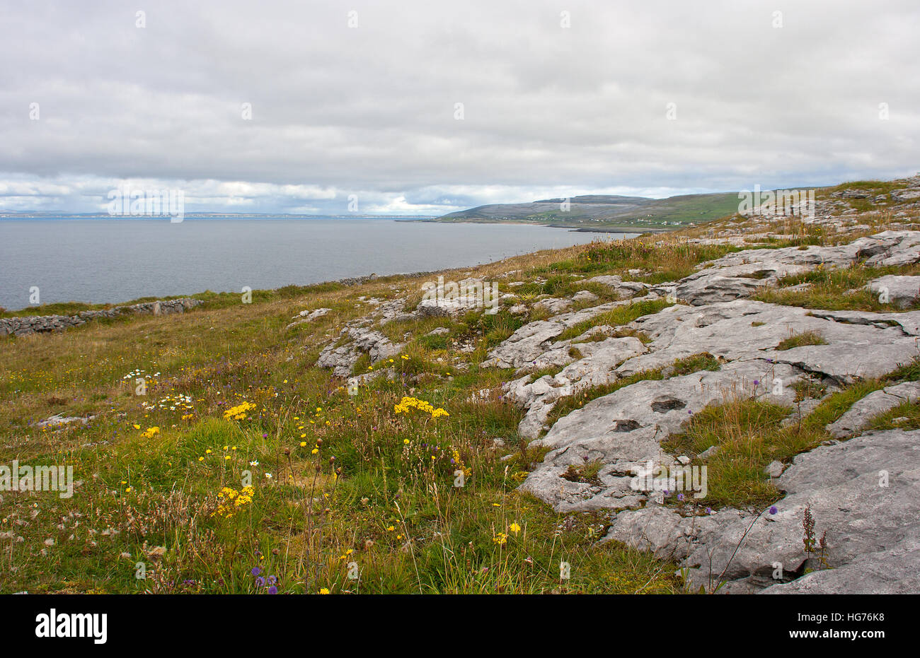 The unique rock formation called the Burren in County Clare in the West ...