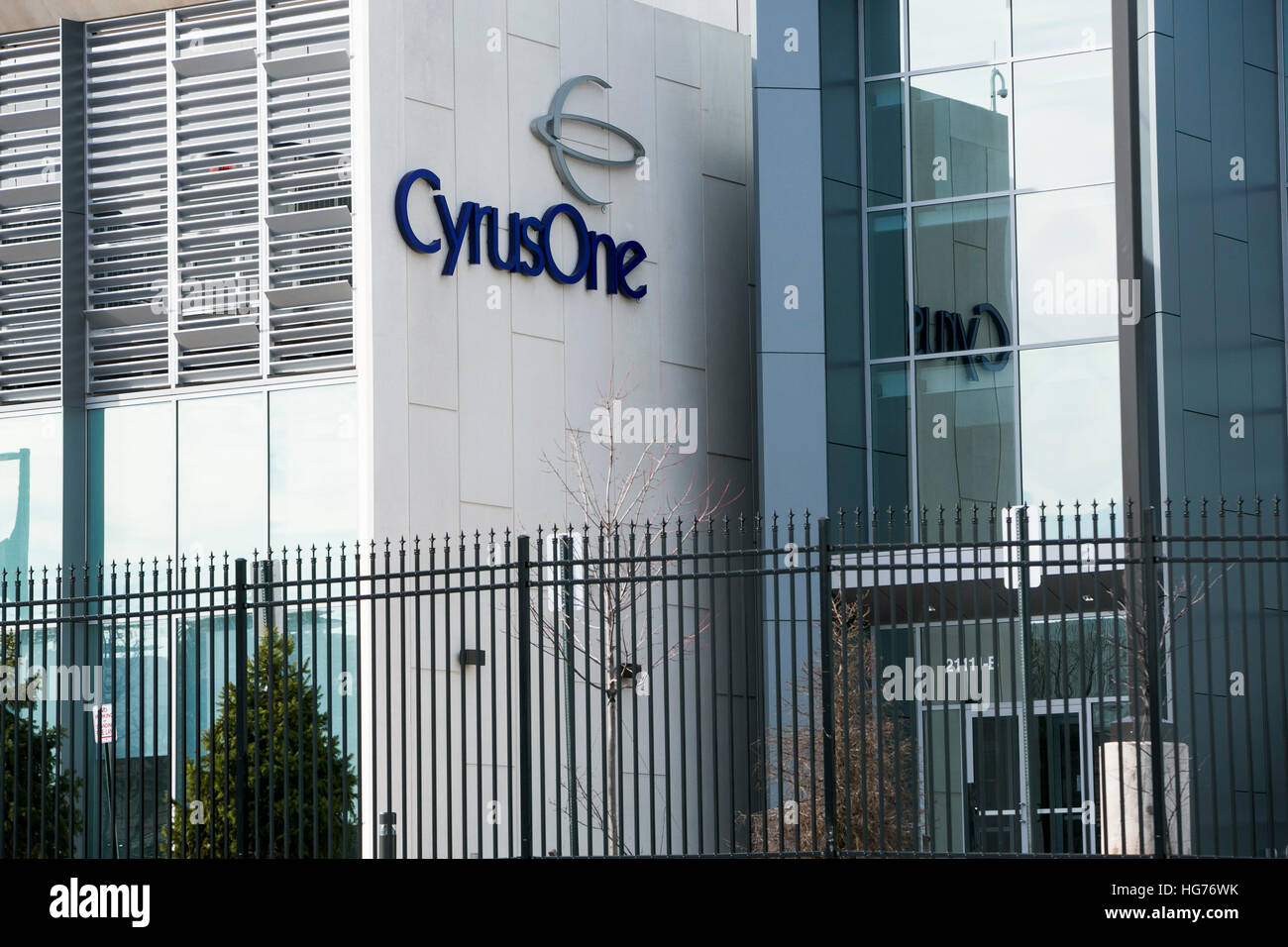 A logo sign outside of a CyrusOne Data Center in Sterling, Virginia on ...