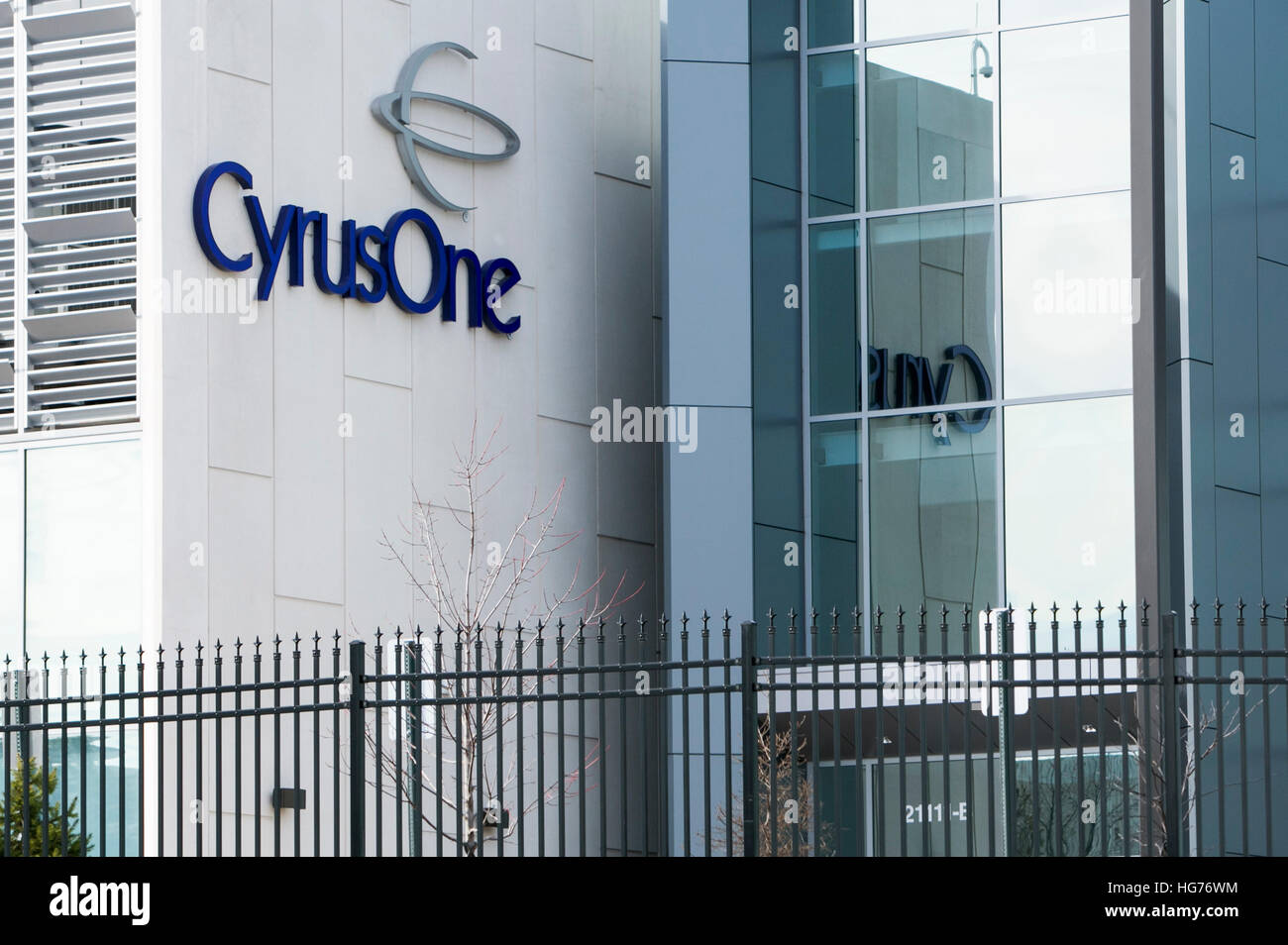 A logo sign outside of a CyrusOne Data Center in Sterling, Virginia on ...