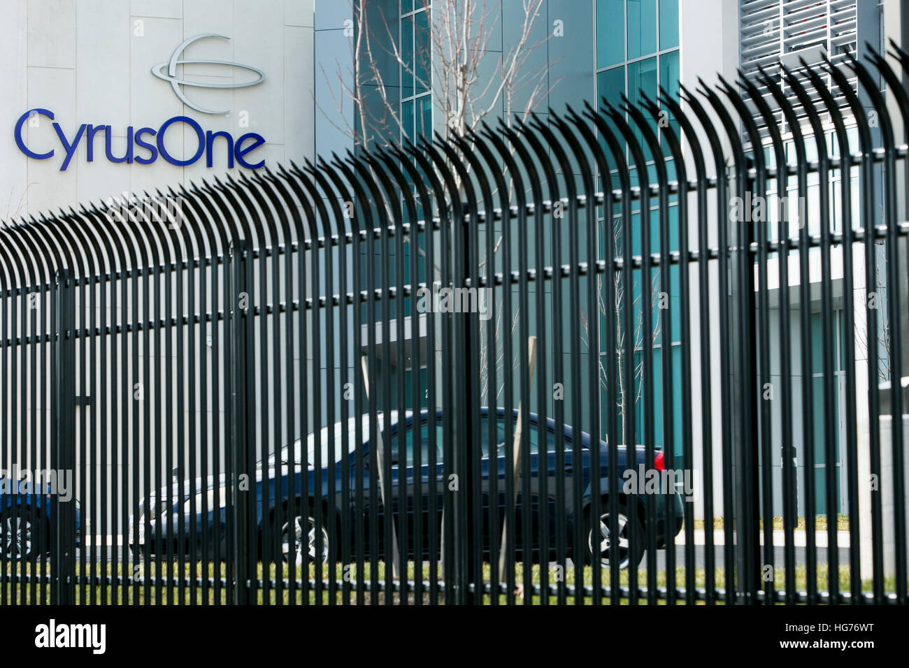 A logo sign outside of a CyrusOne Data Center in Sterling, Virginia on ...