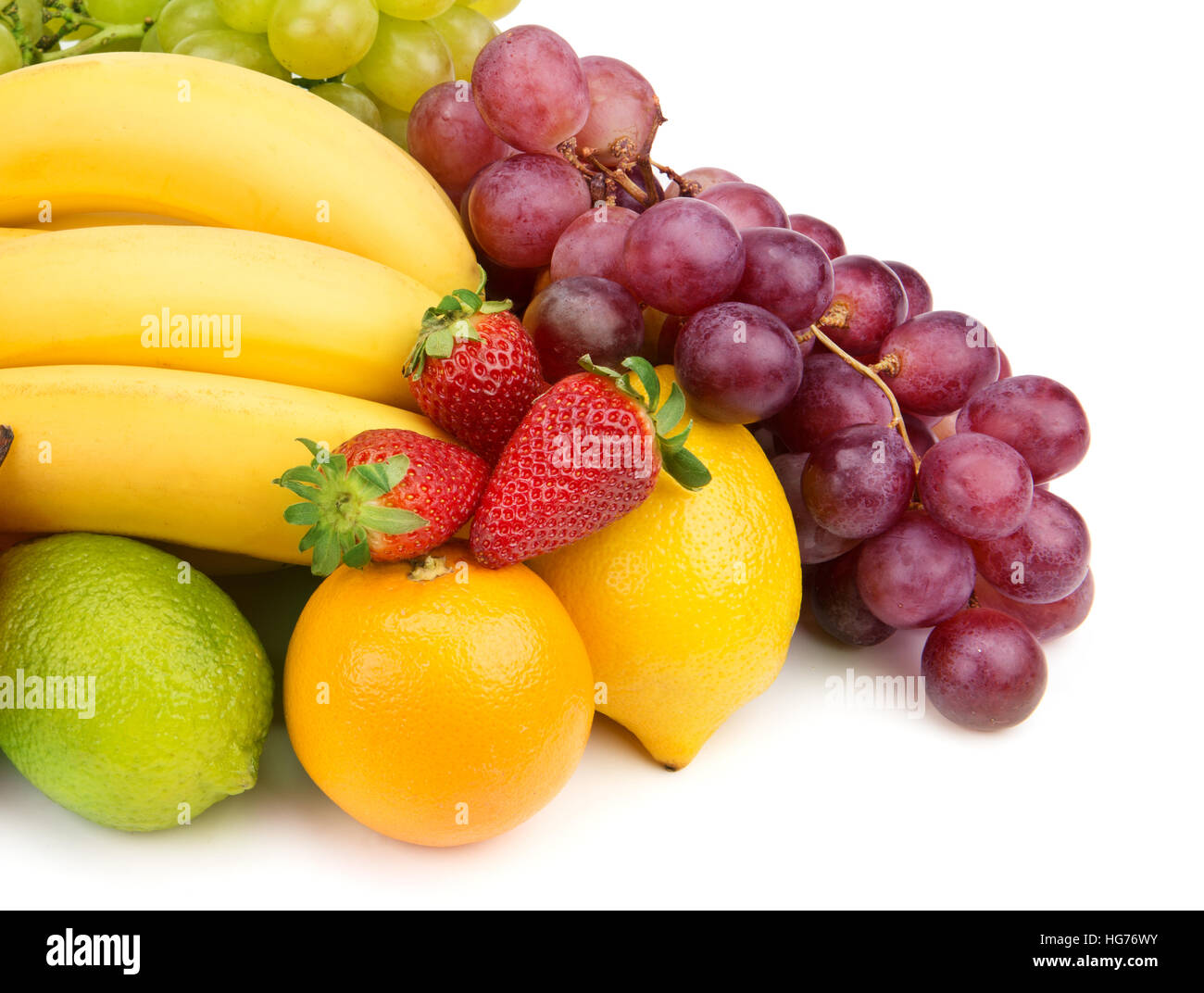 set of fruits isolated on white background Stock Photo - Alamy