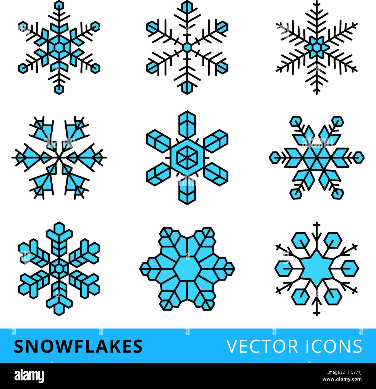 Vector snowflakes hi-res stock photography and images - Alamy