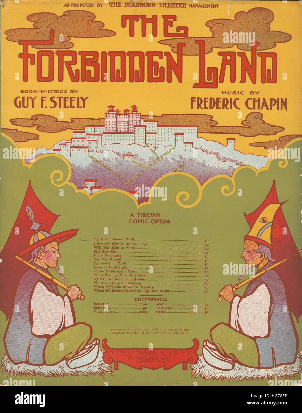 "The Forbidden Land" 1904 Chicago Musical Sheet Music Cover Stock Photo ...