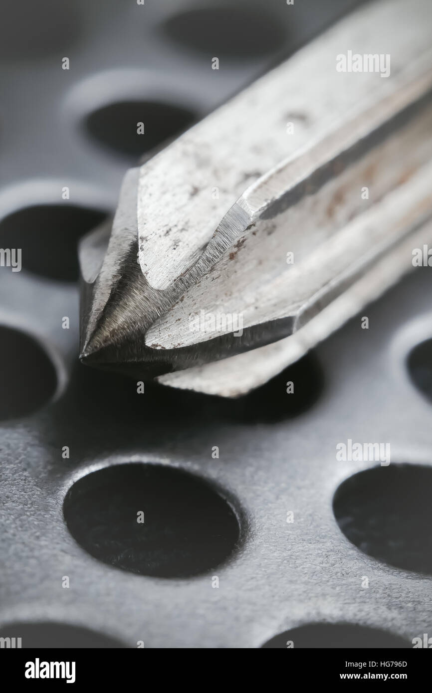 Drill-reamer at factory workshop Stock Photo - Alamy