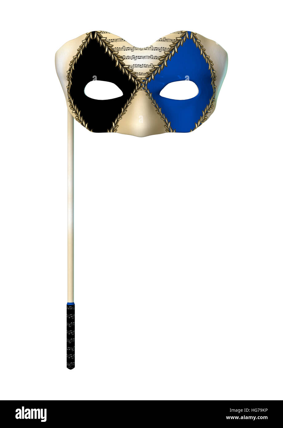 3D rendering of a masquerade mask isolated on white background Stock ...