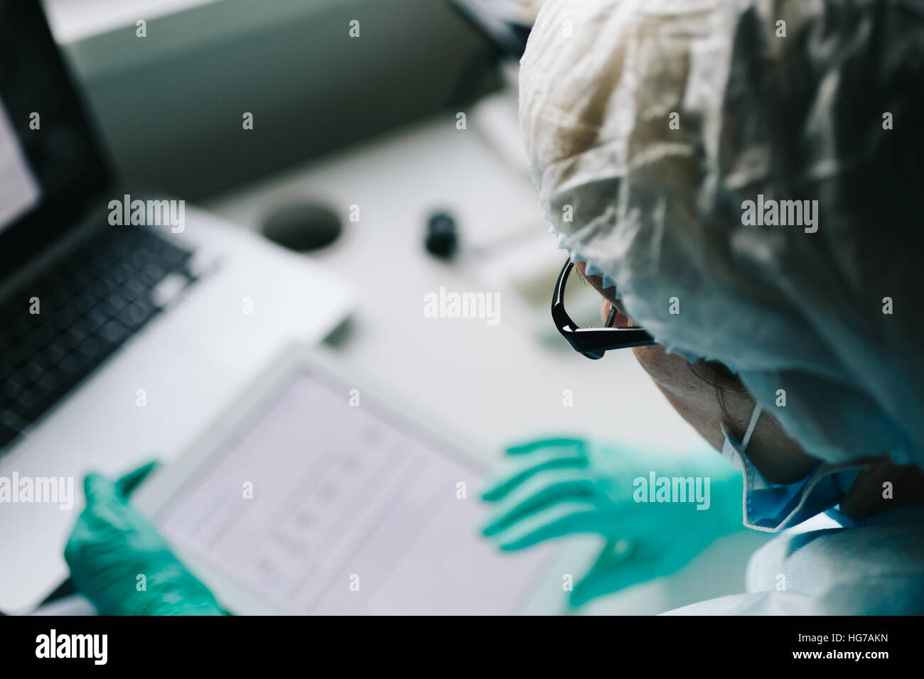 Back view female scientist working hi-res stock photography and images ...