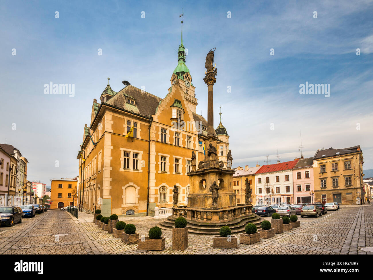 Plague Column, 1710, Town Hall in Sumperk, Moravia, Czech Republic ...