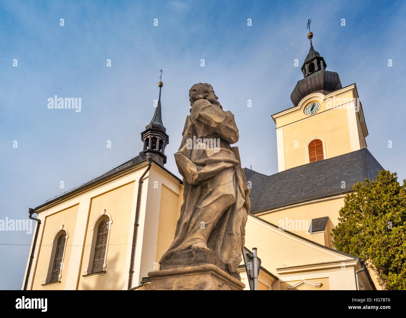 Statue at Saint John the Baptist Church in Sumperk, Moravia, Czech ...