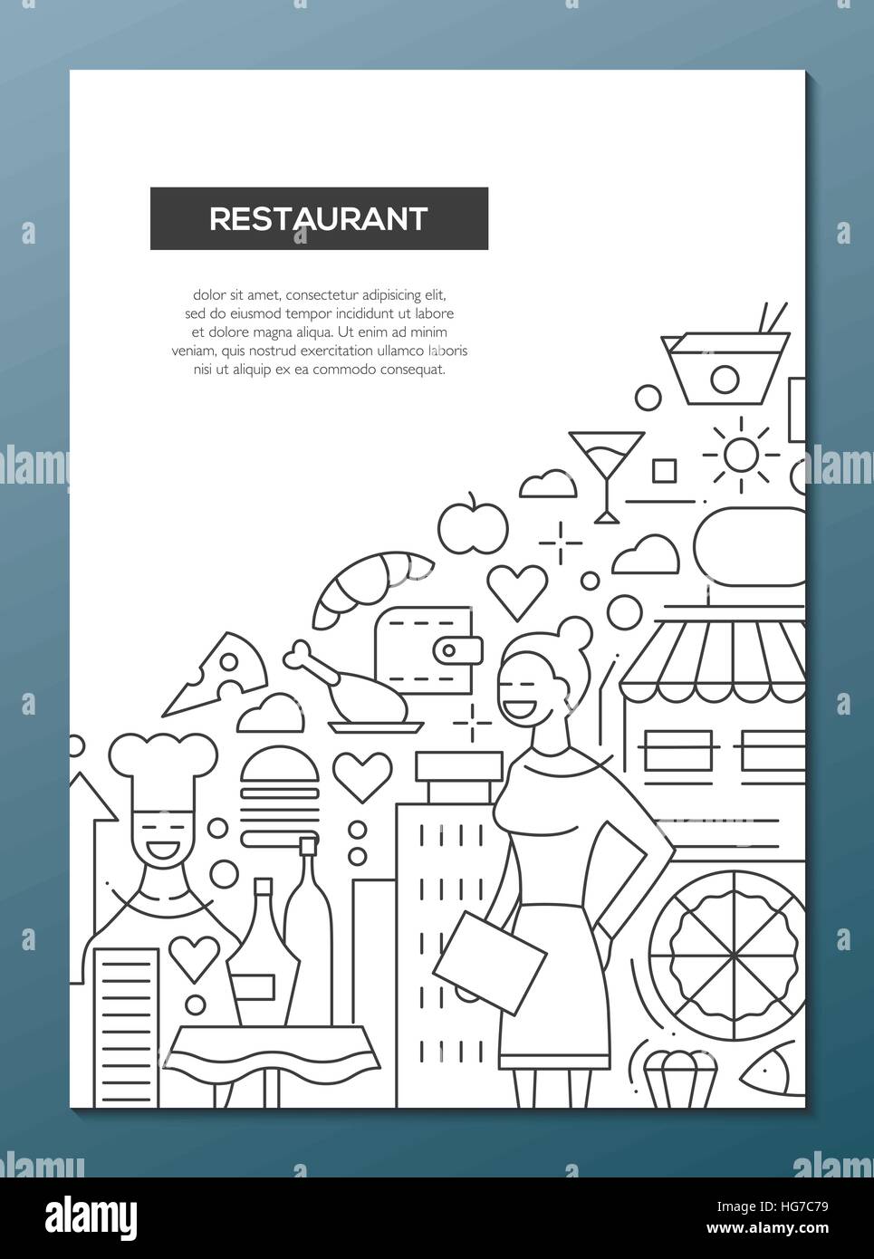Happy customer restaurant Stock Vector Images - Alamy