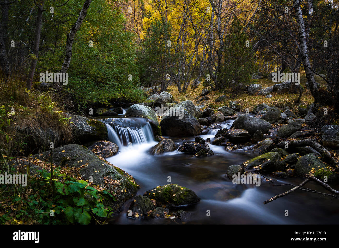 Waterfall at slow shutter speed Stock Photo - Alamy