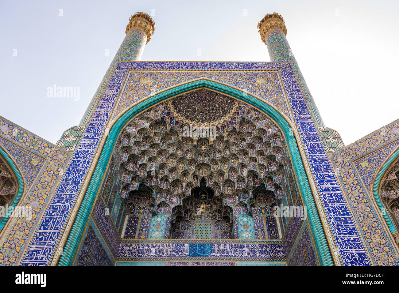 Main entrance to Shah Mosque also called Imam mosque in Isfahan city ...