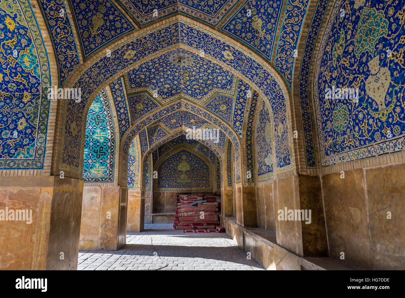 Interior of Shah Mosque also called Imam mosque in Isfahan city, Iran ...
