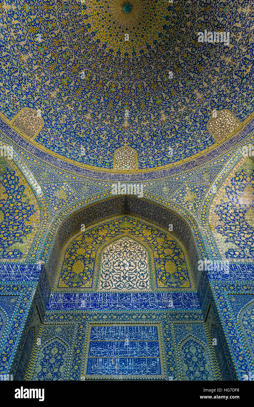 lofty dome of Shah Mosque also called Imam mosque in Isfahan city, Iran ...