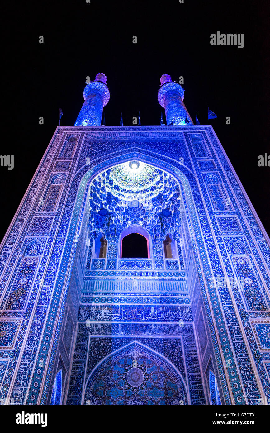 800-year old grand, congregational Jameh Mosque of Yazd city in Iran ...