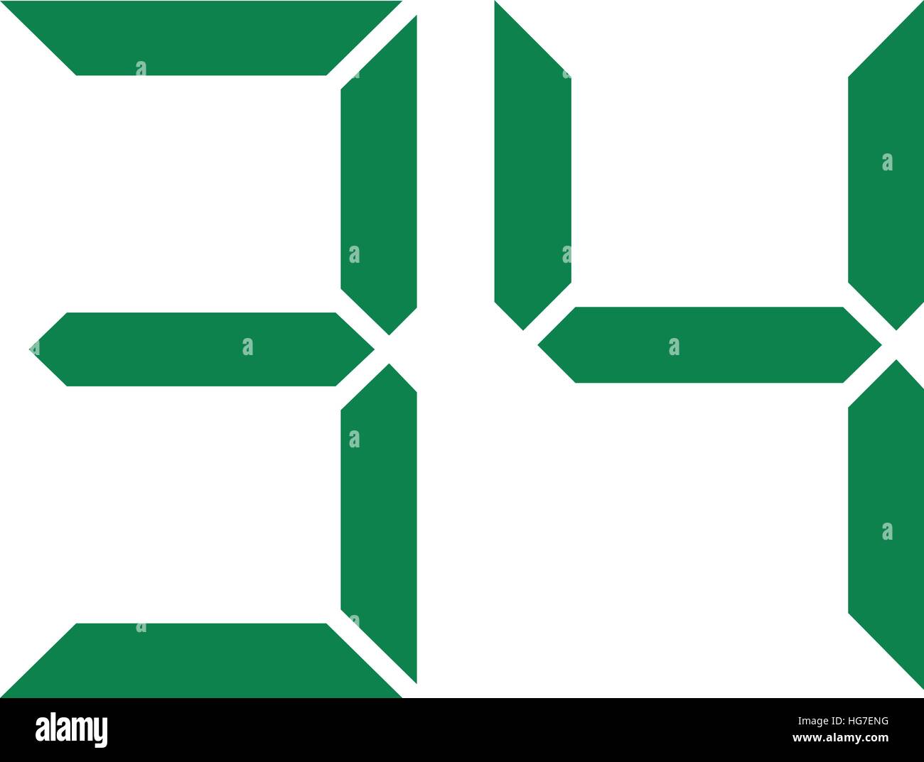 Thirty-four digital number 34 Stock Vector Image & Art - Alamy