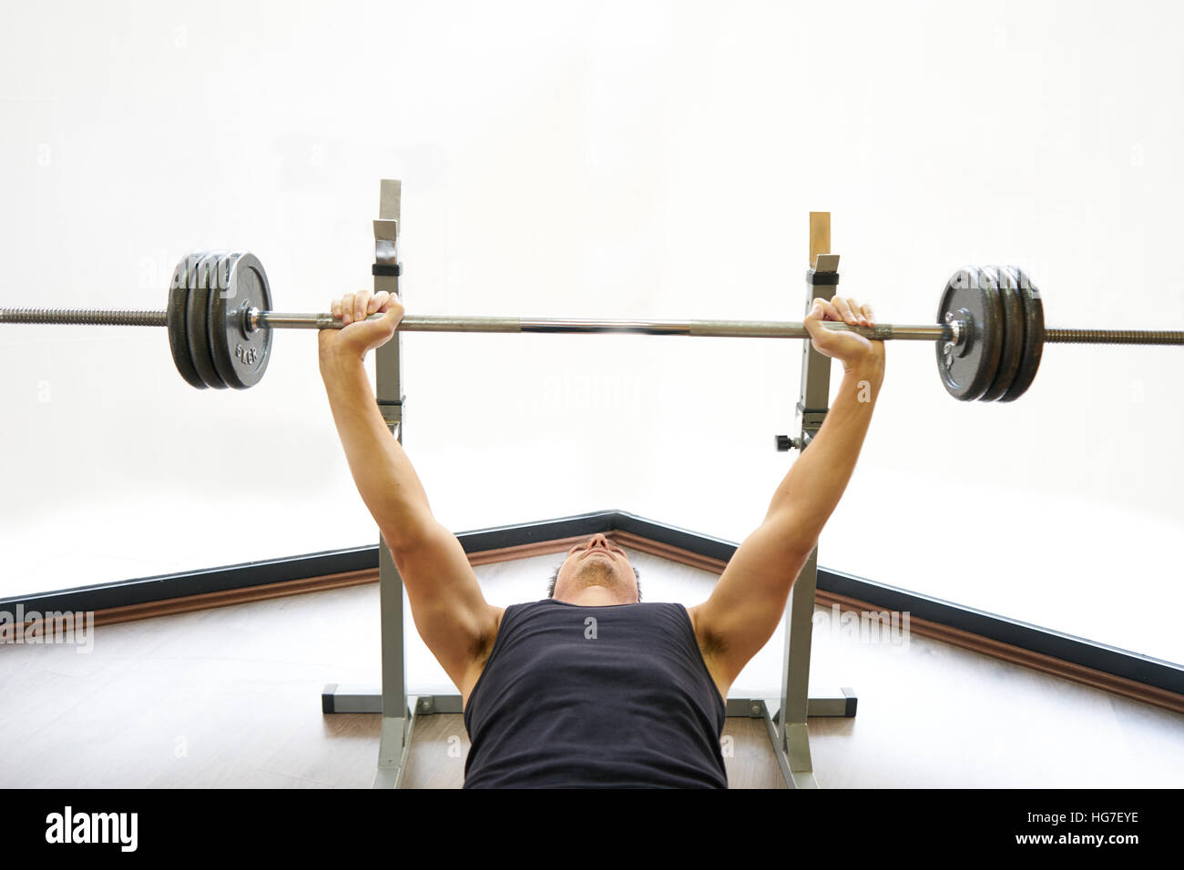 Working out with weights Stock Photo - Alamy