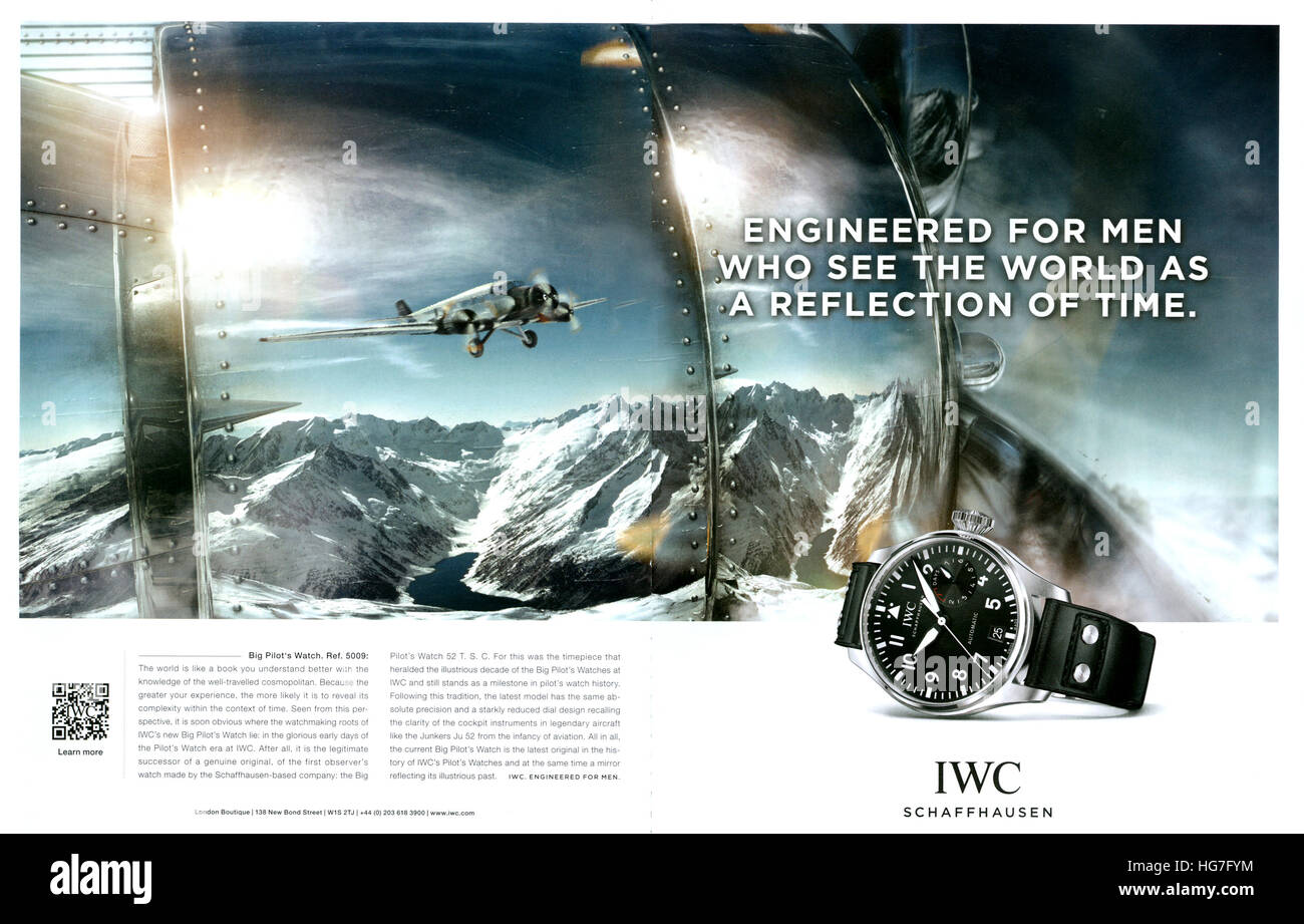 2010s UK IWC Schaffhausen Magazine Advert Stock Photo - Alamy