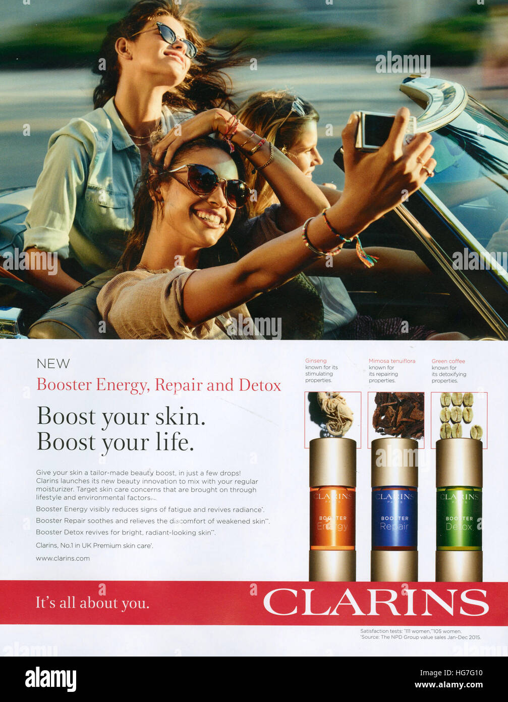 2010s UK Clarins Magazine Advert Stock Photo - Alamy